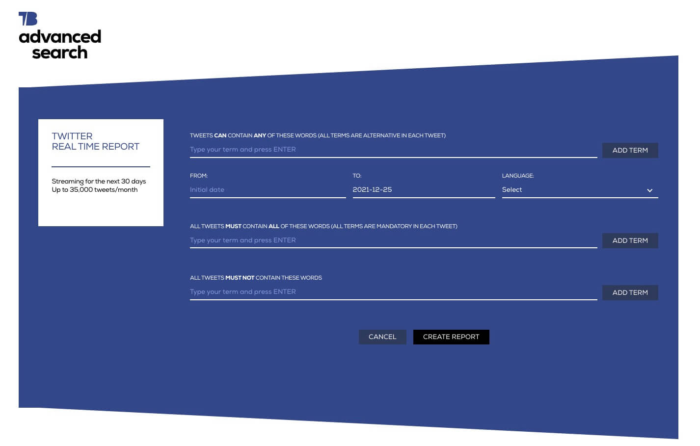 Twitter real time monitoring and Twitter live analytics