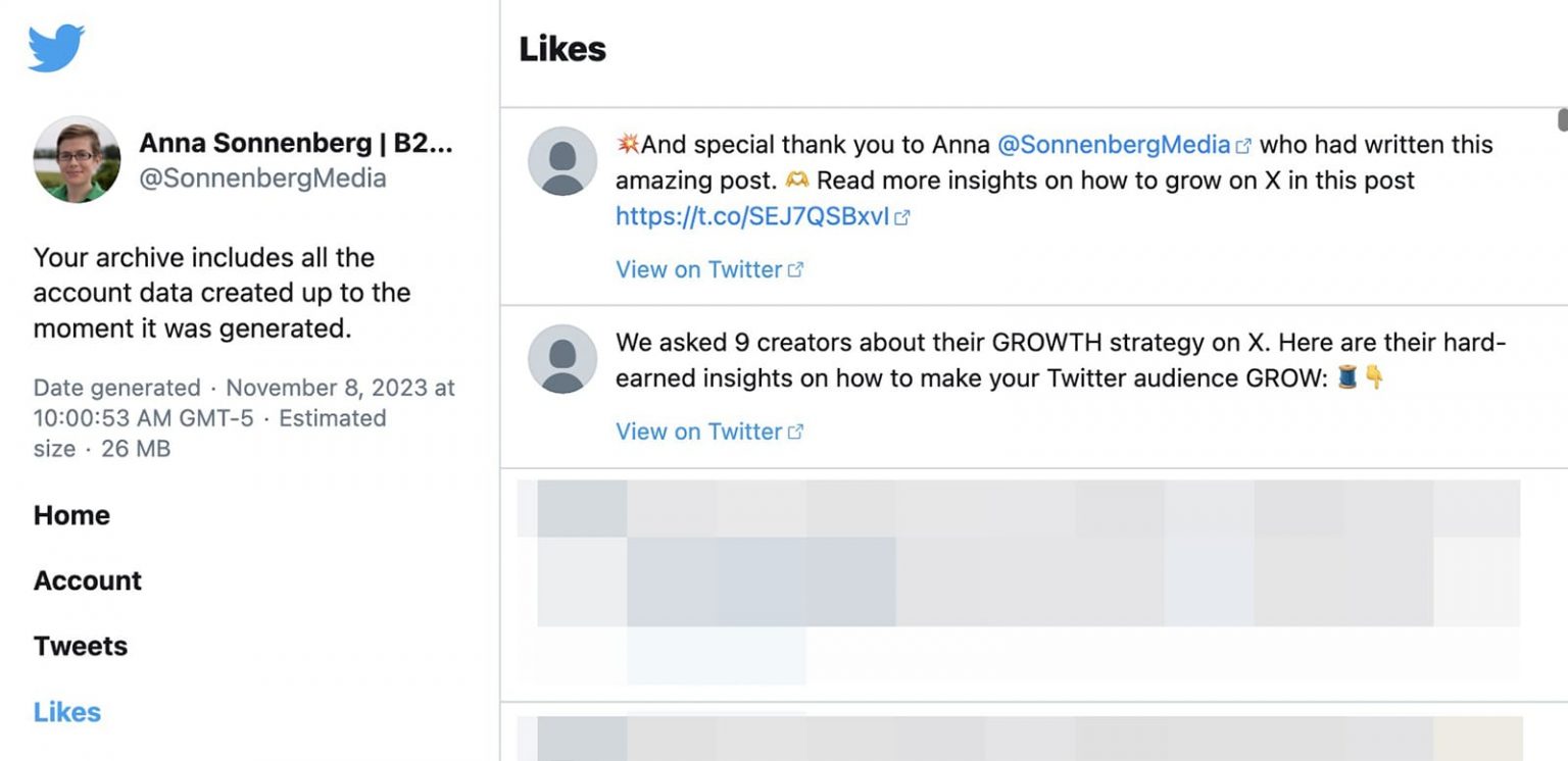 How to download Twitter archive directly from Twitter / X