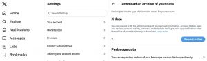 How to download Twitter archive directly from Twitter / X